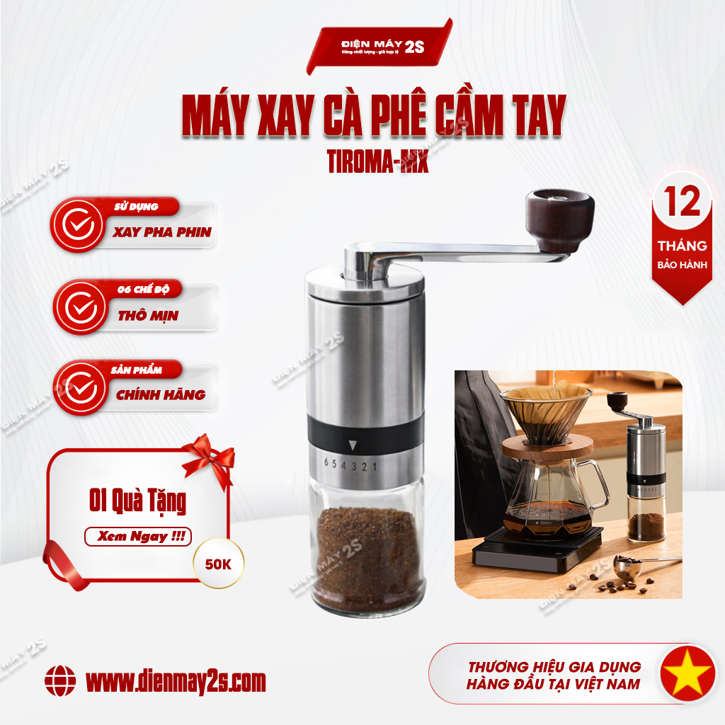 [HCM] Máy xay cà phê cầm tay Tiroma MX - Chuyên sử dụng xay pha phin ...