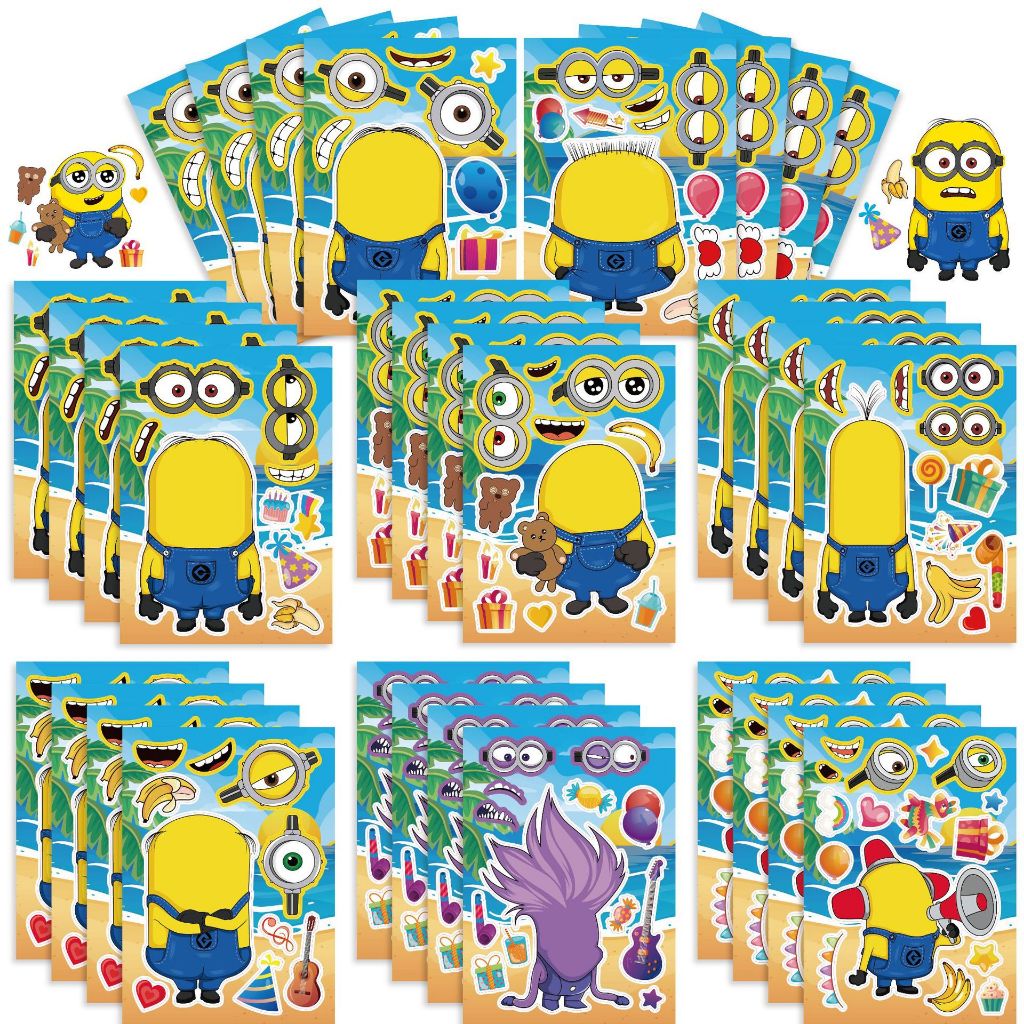 Bộ 8 Hình dán sáng tạo cho bé - Minion | Shopee Việt Nam