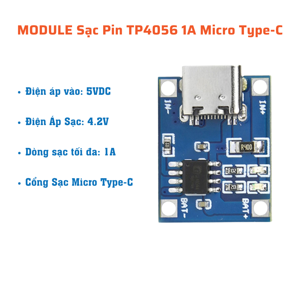 MODULE Sạc Pin TP4056 1A Micro Type-C | Shopee Việt Nam