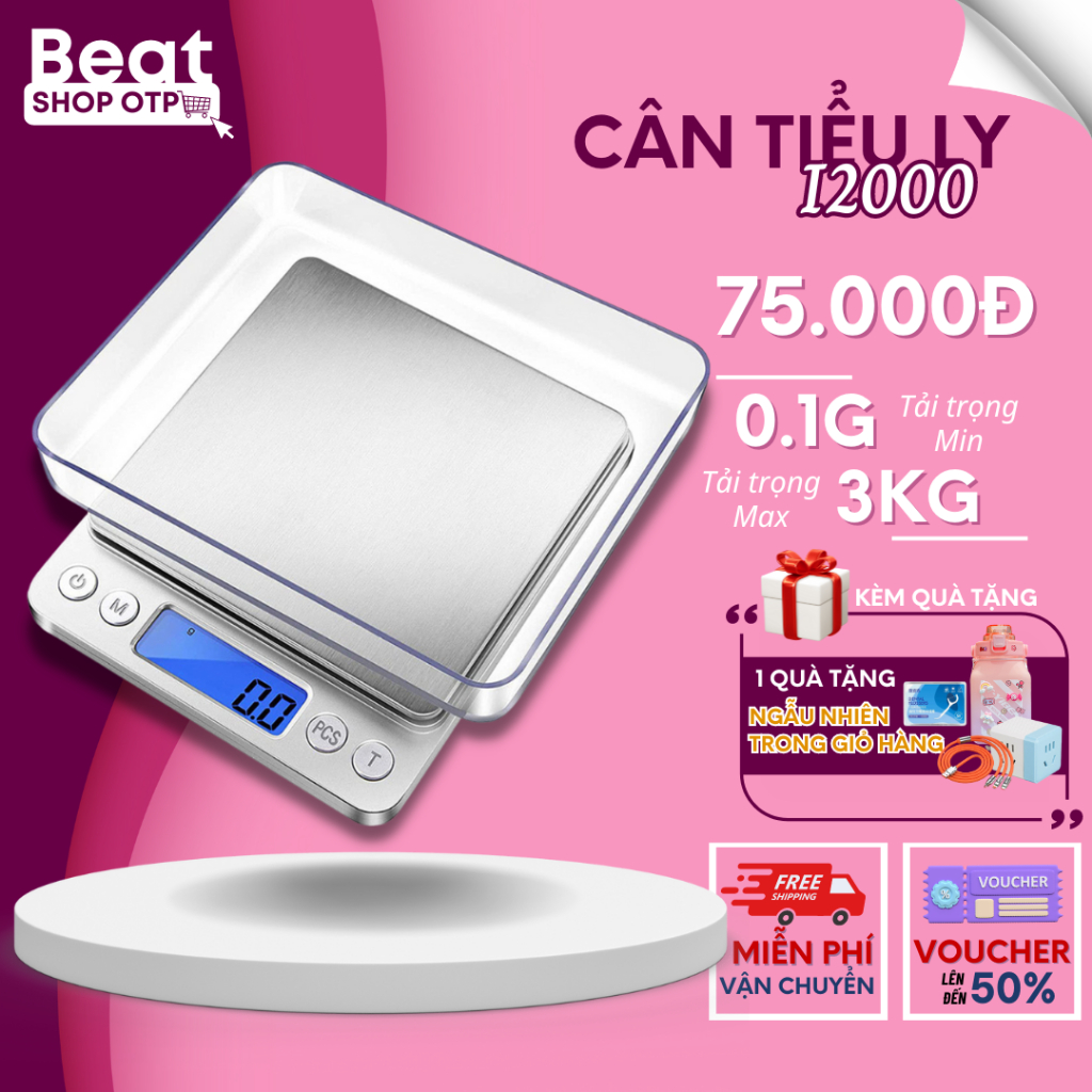 Cân Tiểu Ly Điện Tử Nhà Bếp Mini I2000, Độ Chính Xác 0.01g đến 3000g ...
