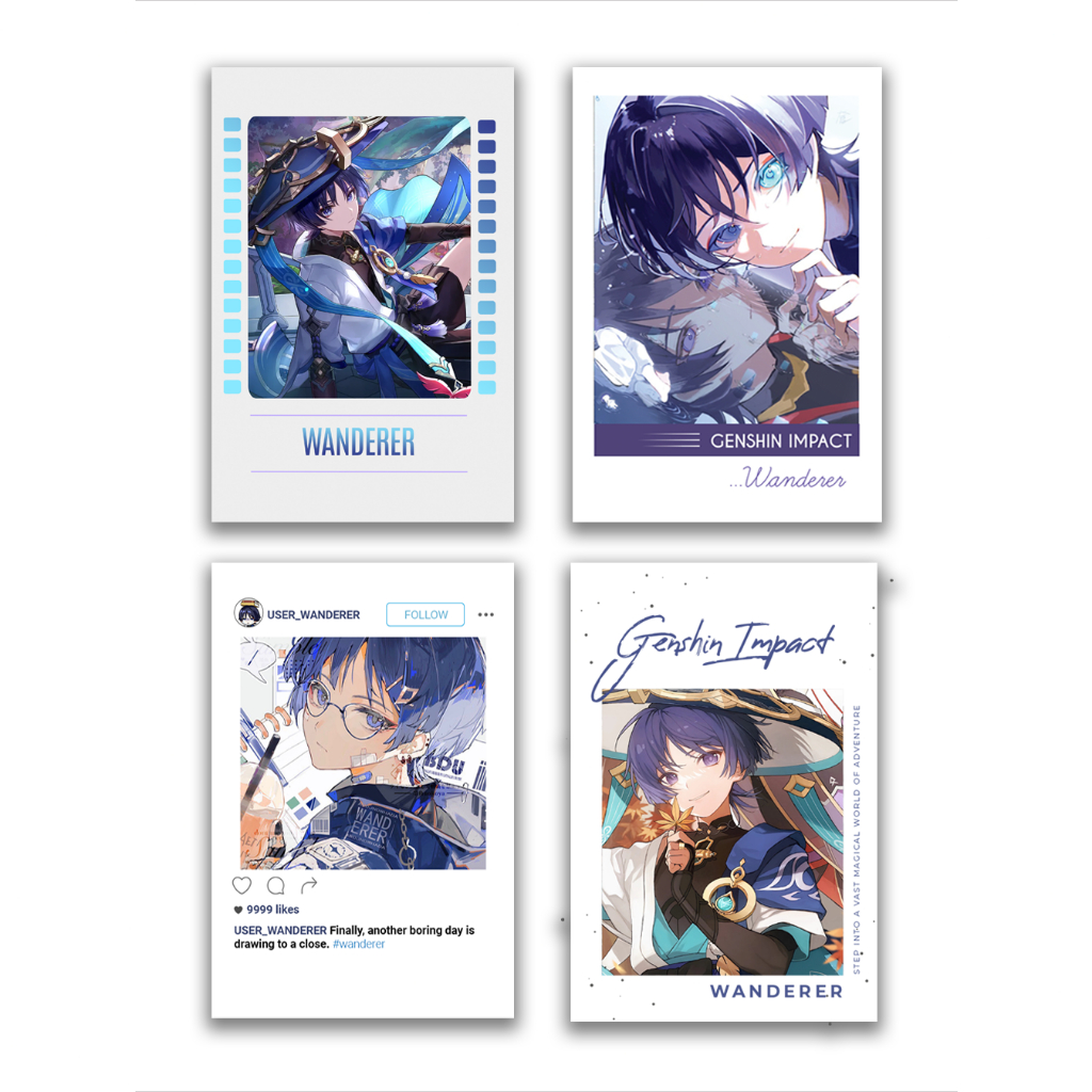 Pack 4 card pola nhân vật Wanderer game Genshin Impact | Shopee Việt Nam