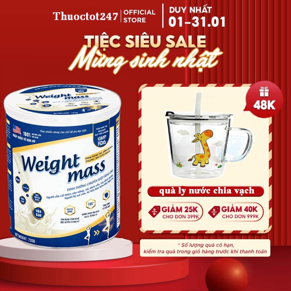 Sữa Tăng Cân Weight Mass Chính Hãng Hộp Lớn 720g - 400g | Shopee Việt Nam