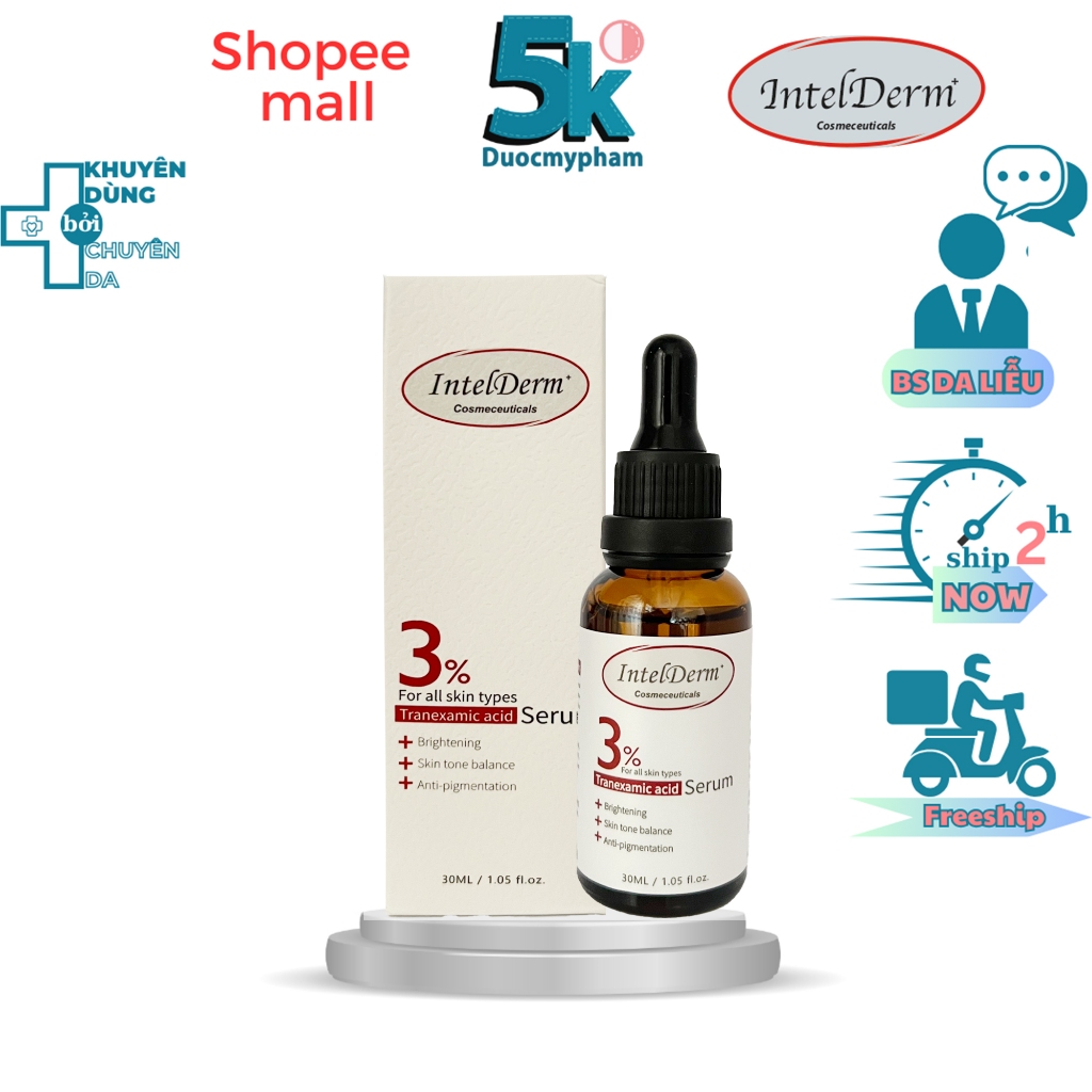 Serum sáng da IntelDerm 3% - Chuyên cấp ẩm phục hồi và mờ thâm nám ...