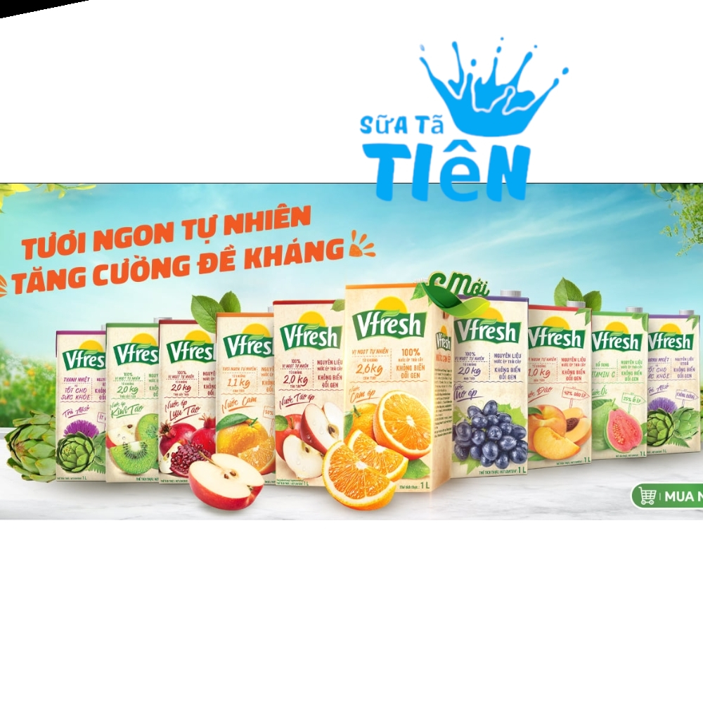 Nước Trái Cây Ép Vfresh ( Trà Atiso, Nho, Cam, Đào, Táo, KiWi Táo, Lựu ...