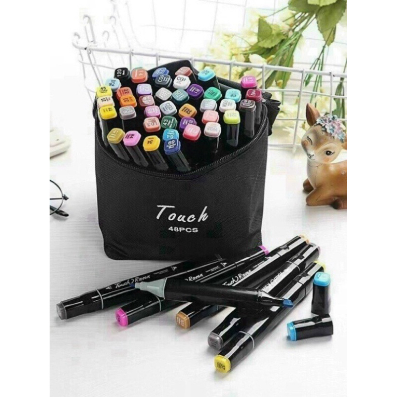 Bộ Bút Màu Maker, Bút Dạ 48 Chi Tiết Touch Mark Kèm Túi Vải Xịn Xò ...