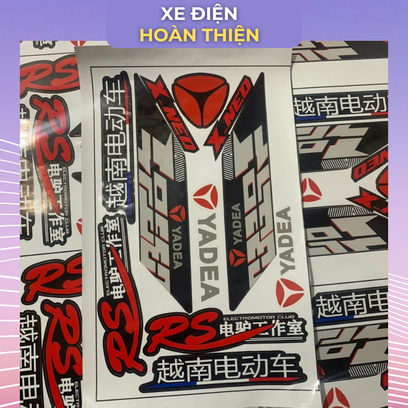 [Lì xì $ đầu năm+1 tem rời] Tem YADEA kèm tem RS chữ trung dán xe điện ...