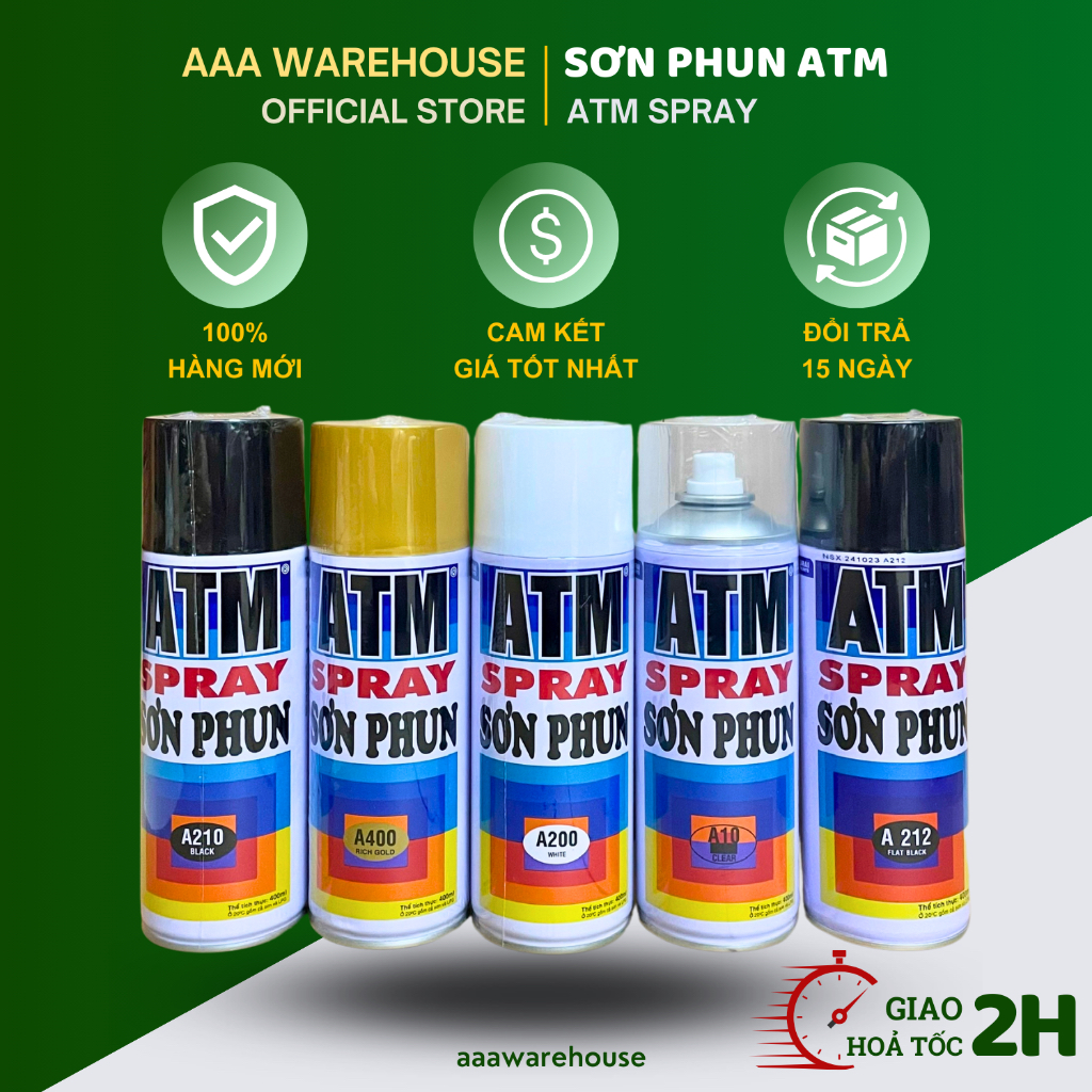 Sơn xịt ATM Spray (chính hãng) đủ màu - Sơn xịt đa năng tiện lợi ATM ...
