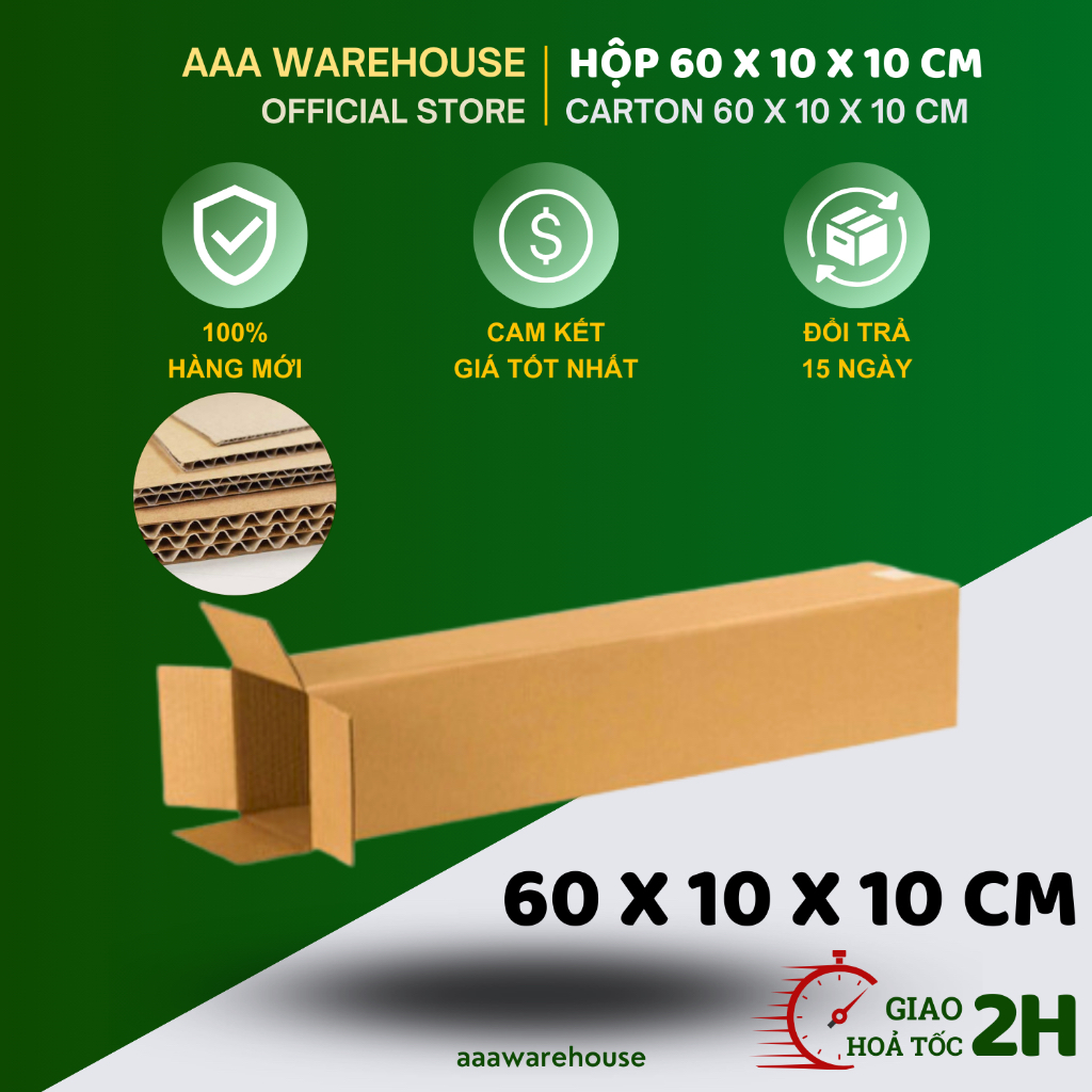 [CT601010] Hộp giấy carton 60x10x10cm dáng dài, Hộp carton dài 60cm ...