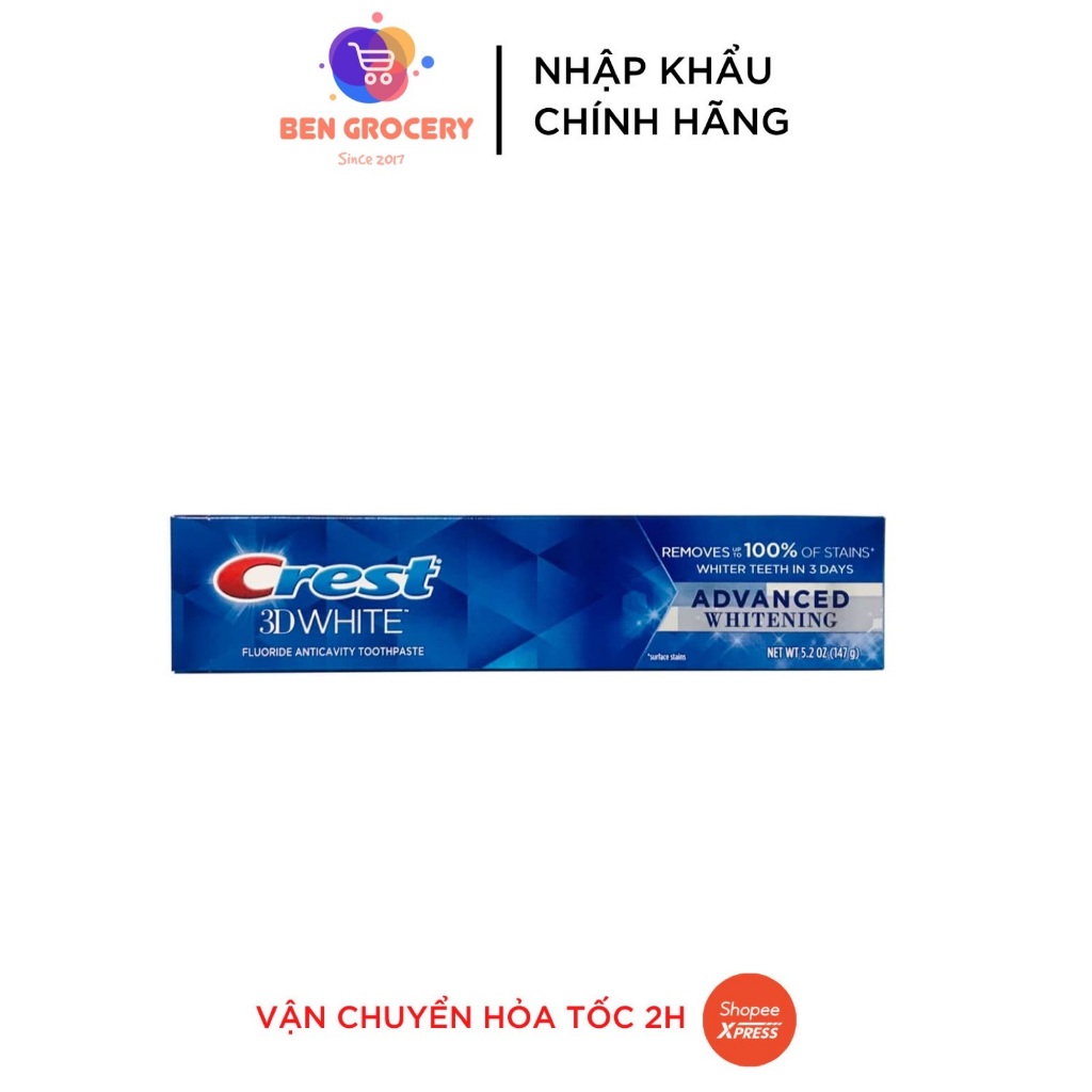 Kem Đánh Răng Crest 3D White PRO ADVANCED WHITENING 147G - Hàng Mỹ - MẪU MỚI 2024 | Shopee Việt Nam