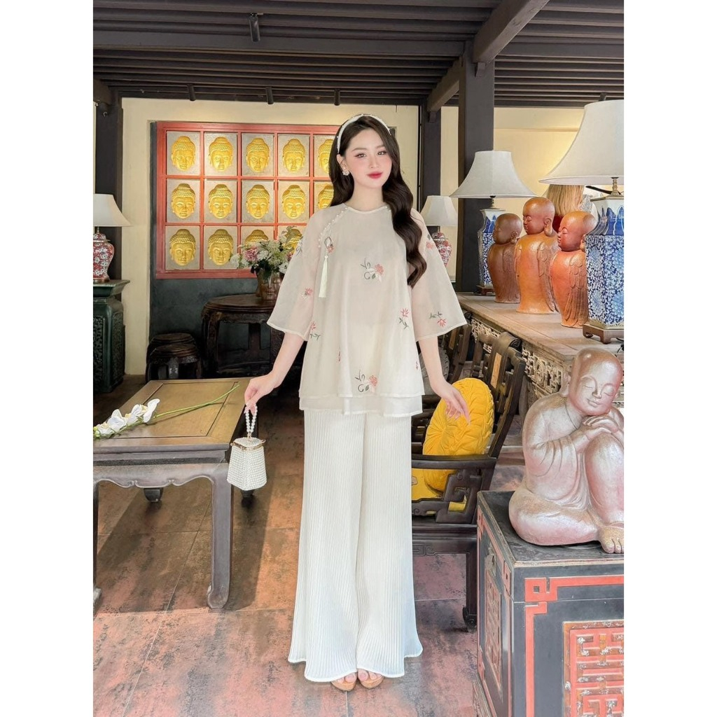 Bộ pháp phục đi chùa 2024 vải tơ thêu cao cấp - Pháp Phục Thu Hà - PP09 ...