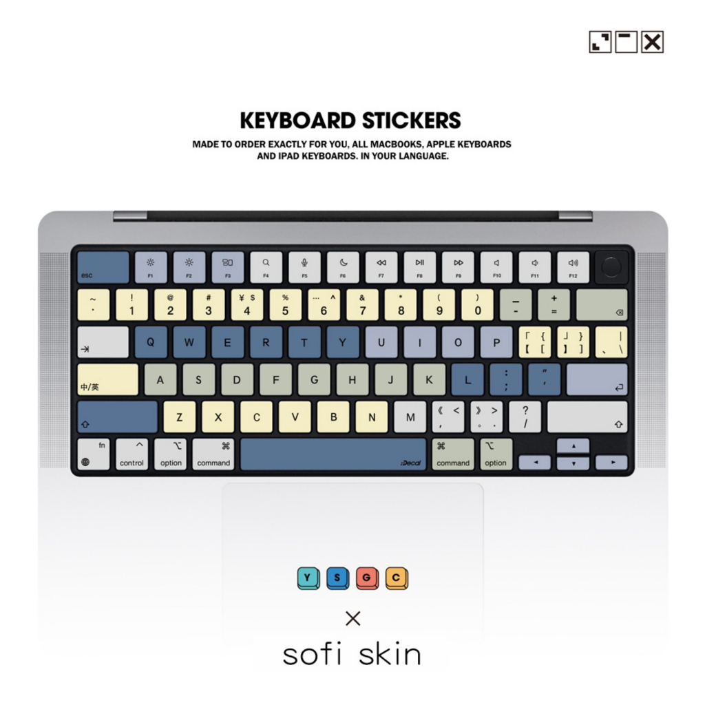 Miếng Dán Trang Trí Bàn Phím Laptop Macbook - Bản Đơn Giản Màu Lạnh ...