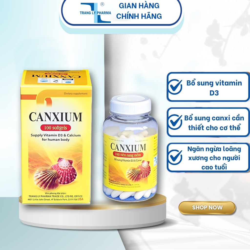 Viên uống Canxium Soflgel bổ sung canxi, vitamin D3 giúp phát triển ...