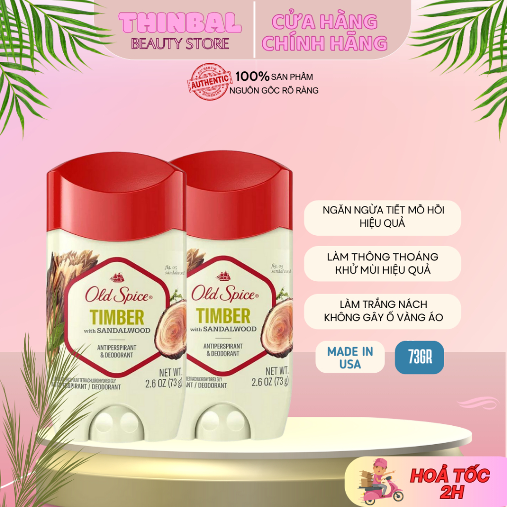 Lăn Sáp Khử Mùi, Ngăn Mồ Hôi, Mùi Nam Tính Old Spice Timber SandalWood Antipespirant & Deodorant ...