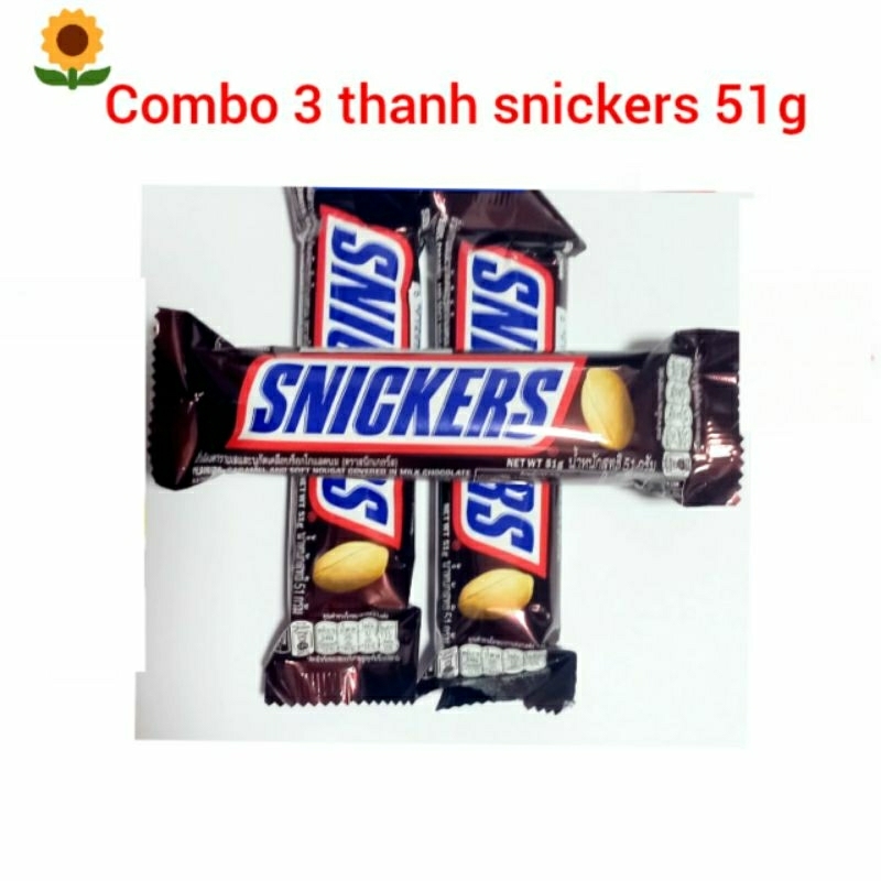combo 3 thanh Socola Snickers 51g | Shopee Việt Nam
