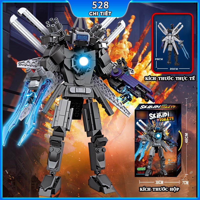 Đồ chơi lắp ráp lego Skibidi Toilet Titan Gatling 528 chi tiết, Mô hình ...