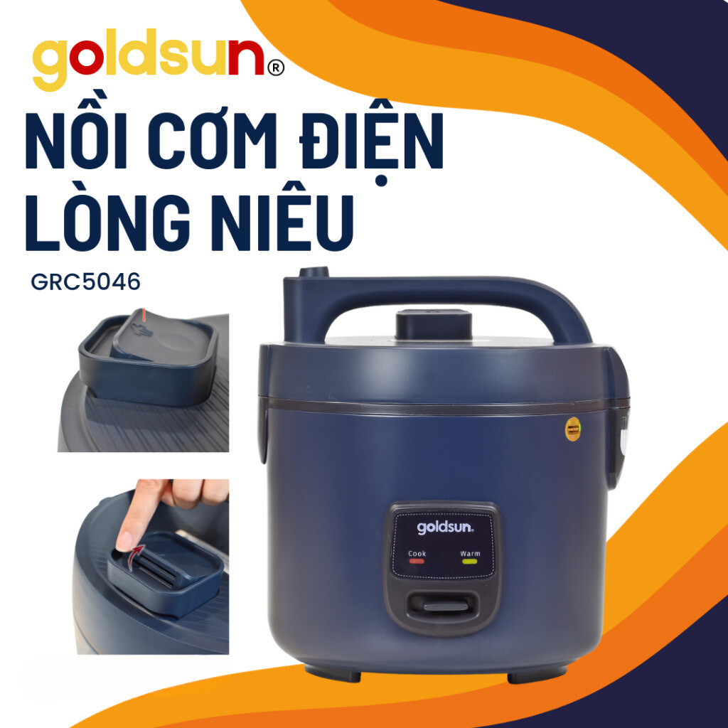 Nồi cơm điện lòng niêu Goldsun GRC5046 lòng nồi chống dính dung tích 1.8L công suất 700W bảo ...
