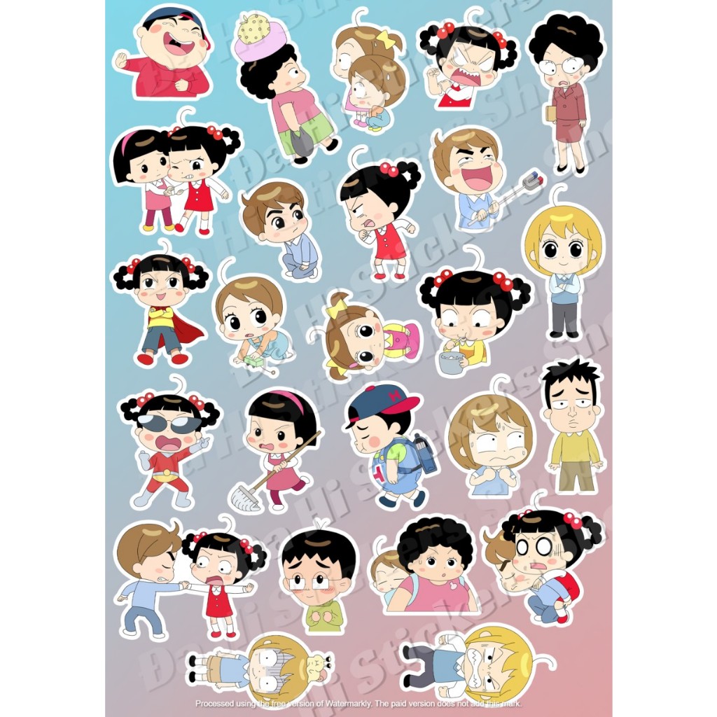[P2] Combo 50 Handmade Stickers Hoạt Hình Hello Jadoo, Xin Chào Jadoo ...