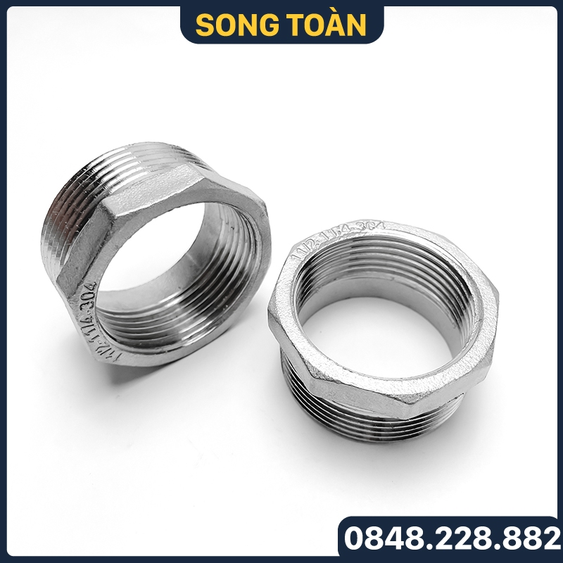 Cà Rá Inox 304, Nối Giảm Ren Trong Ren Ngoài 42 49 60 Inox SUS 304 ...