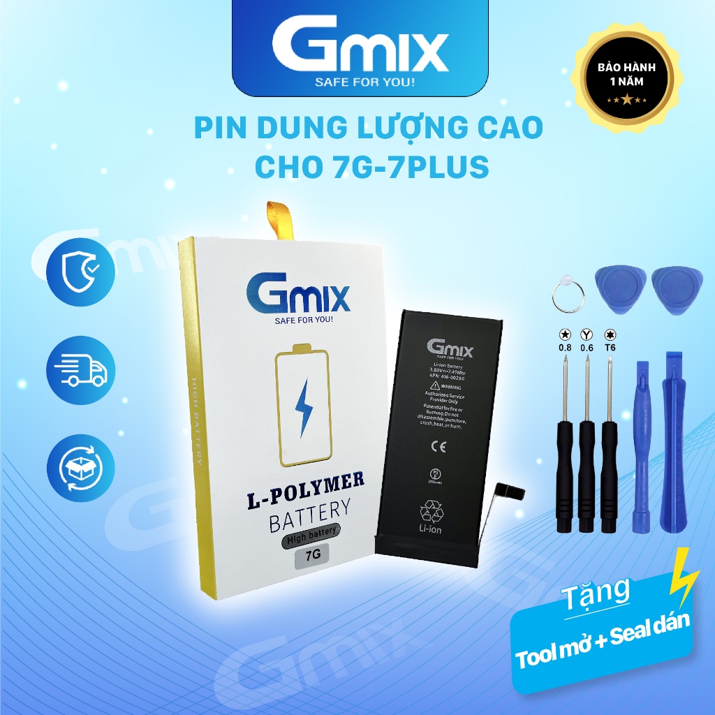 Pin Điện Thoại GMIX Cho Dòng 7/7PLUS Pin Dung Lượng Cao - Hàng Chính Hãng Cao Cấp Bảo Hành 12 ...