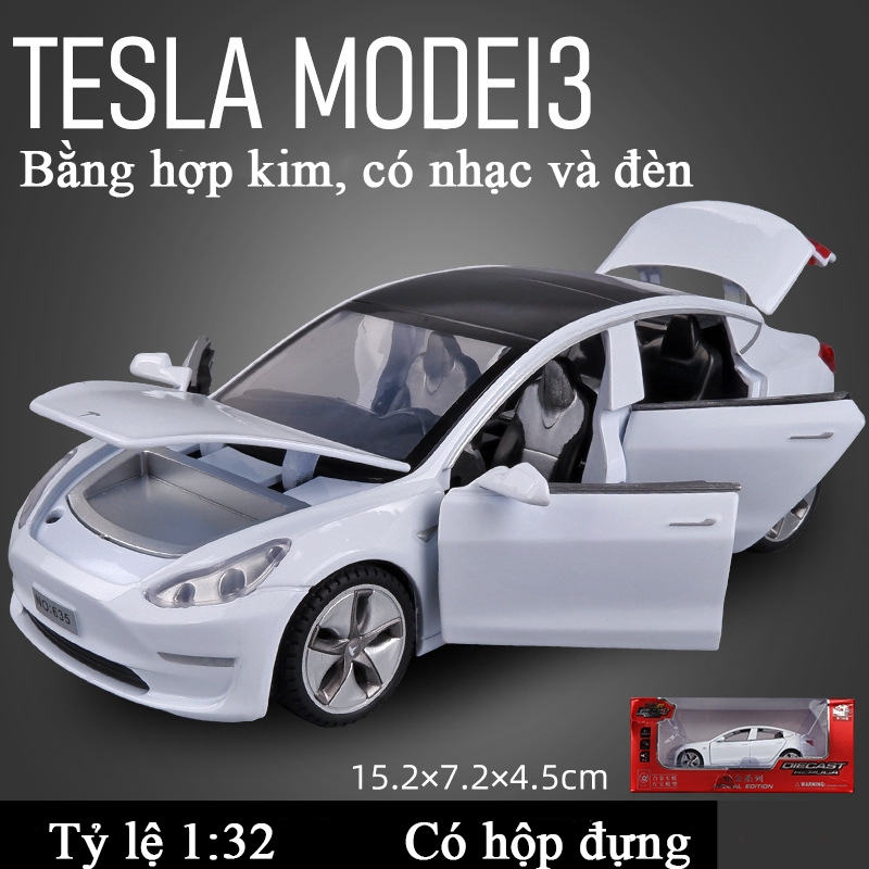 Mô hình xe Tesla model Y bằng hợp kim có nhạc và đèn tỷ lệ 1:32 - KAVY ...