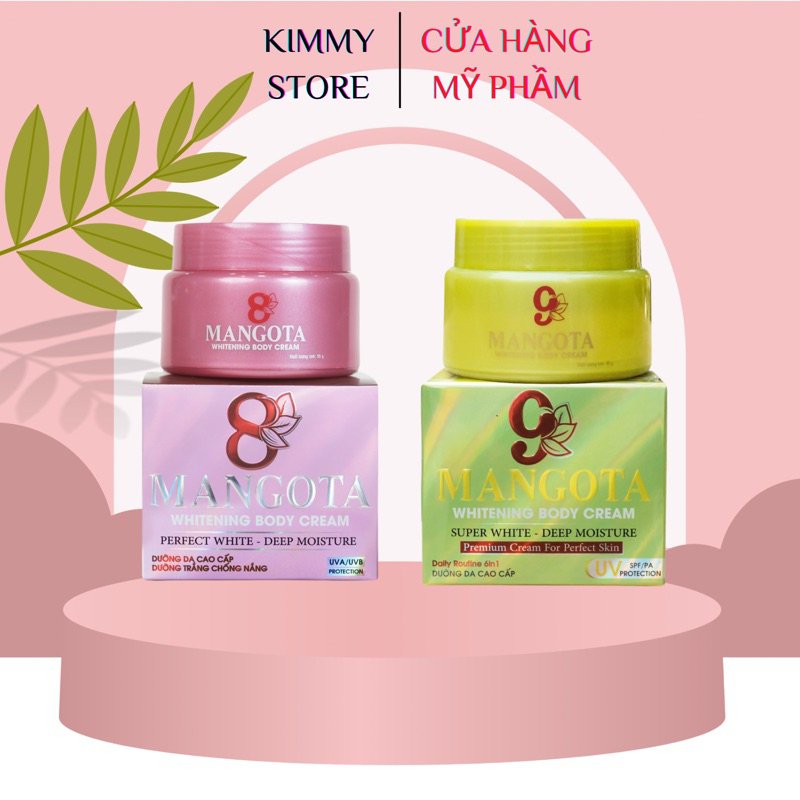 01 hộp Kem dưỡng trắng toàn thân bạch ngọc liên Mangota 9 Body Cream ...