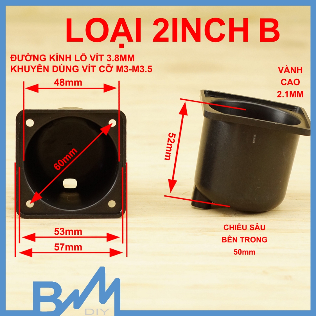 Hộp nhựa ngăn khoang cách ly loa mid 2inch 3inch 4inch 5inch 6inch hộc cách ly loa bass loa mid ...