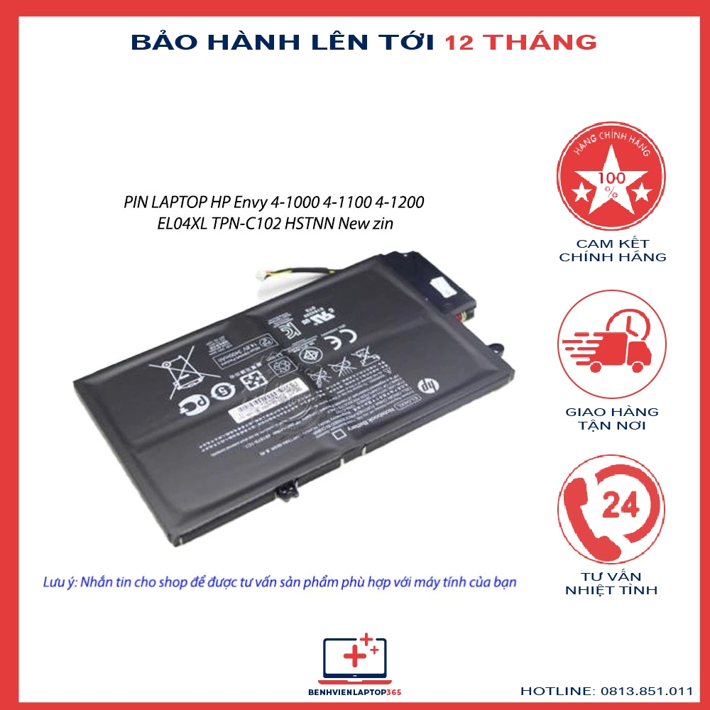 PIN LAPTOP HP Envy 4-1000 4-1100 4-1200 EL04XL TPN-C102 HSTNN New zin 100% | Shopee Việt Nam