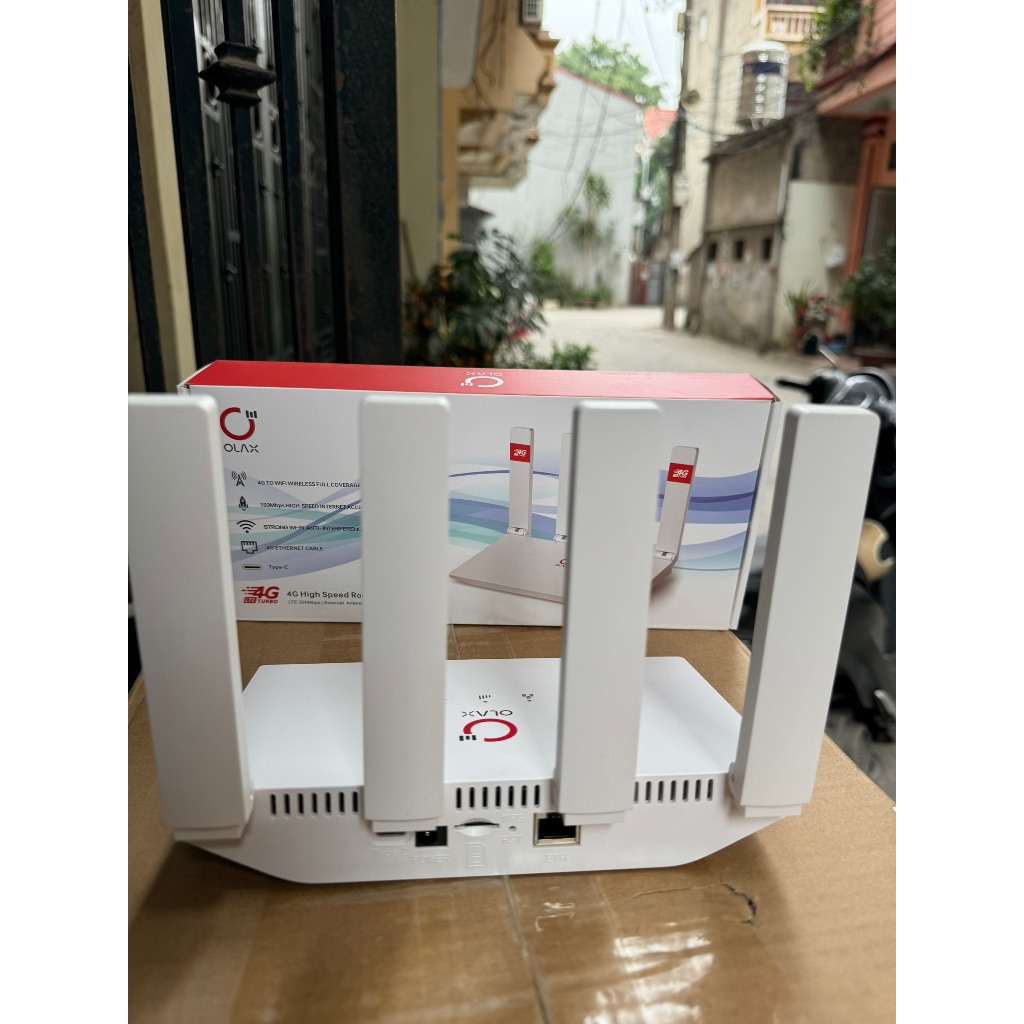 Thiết bị Wifi OLAX MC50 4G LTE Turbo, 4 Ăng Ten Ngoài , Kết Nối 10 Thiết Bị, Nguồn Type-C Và 12V ...