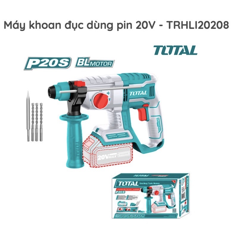Máy khoan đục dùng pin 20V TOTAL TRHLI20208/TRHLI202081/TRHLI202287 ...