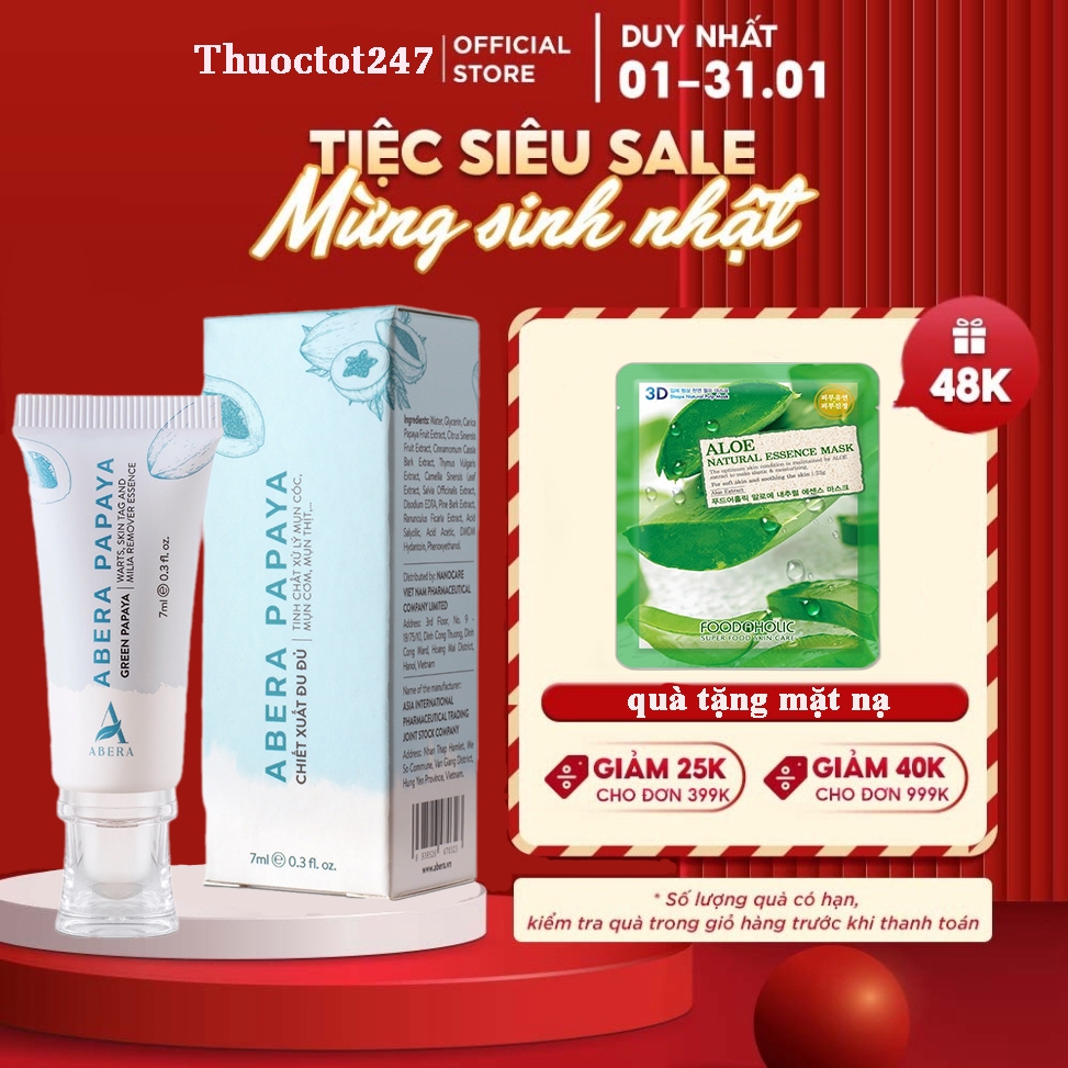 Tinh chất đu đủ xử lý mụn cóc mụn cơm tại nhà Abera Papaya Không gây ...
