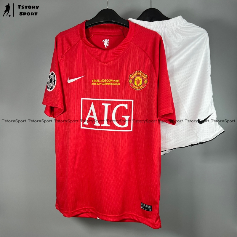 Bộ quần áo bóng đá thái CLB MU Retro đỏ 2008 - Áo bóng đá thái cao cấp ...
