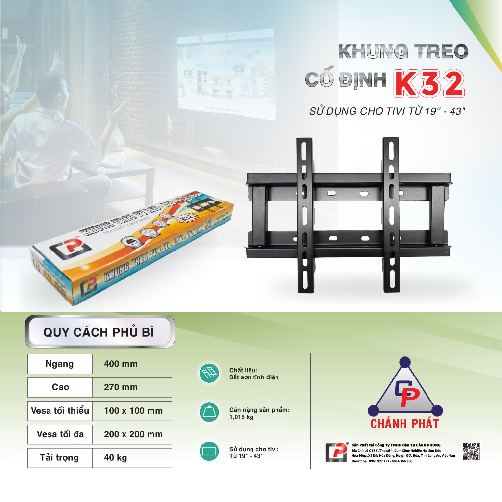 Khung kệ treo tivi cố định, khung giá treo tivi led hàng loại dày cho mọi hãng tivi từ 19inch ...