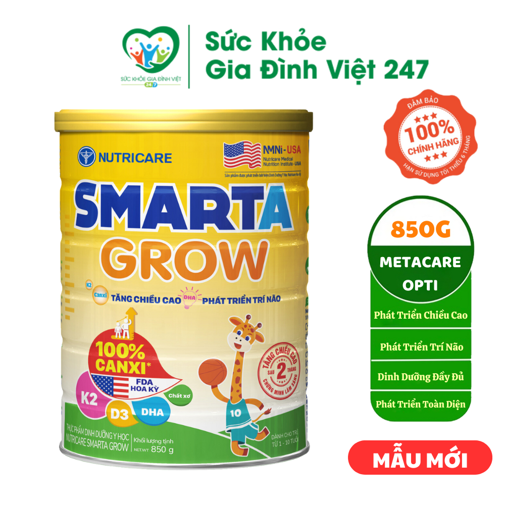 Sữa bột Smarta Grow Phát triển chiều cao, Não bộ (850g) | Shopee Việt Nam