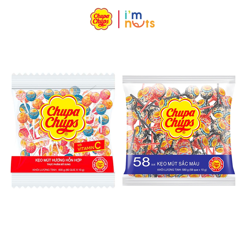 Kẹo mút Chupa Chups hương Hoa và Trái cây hỗn hợp gói lớn 60 que ...