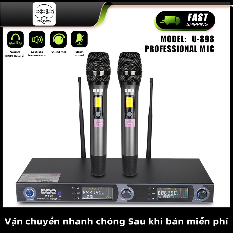 Micro Không Dây karaoke Cao Cấp BBS U898 - Cảm Biến Gia Tốc Khi Bị Rơi Micro Sẽ Tự Ngắt - Là ...