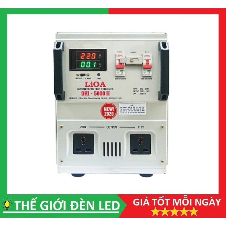 Ổn áp LiOA 5KVA DRI-5000II dải 90V chính hãng dây đồng thế hệ mới đồng hồ LED | Shopee Việt Nam
