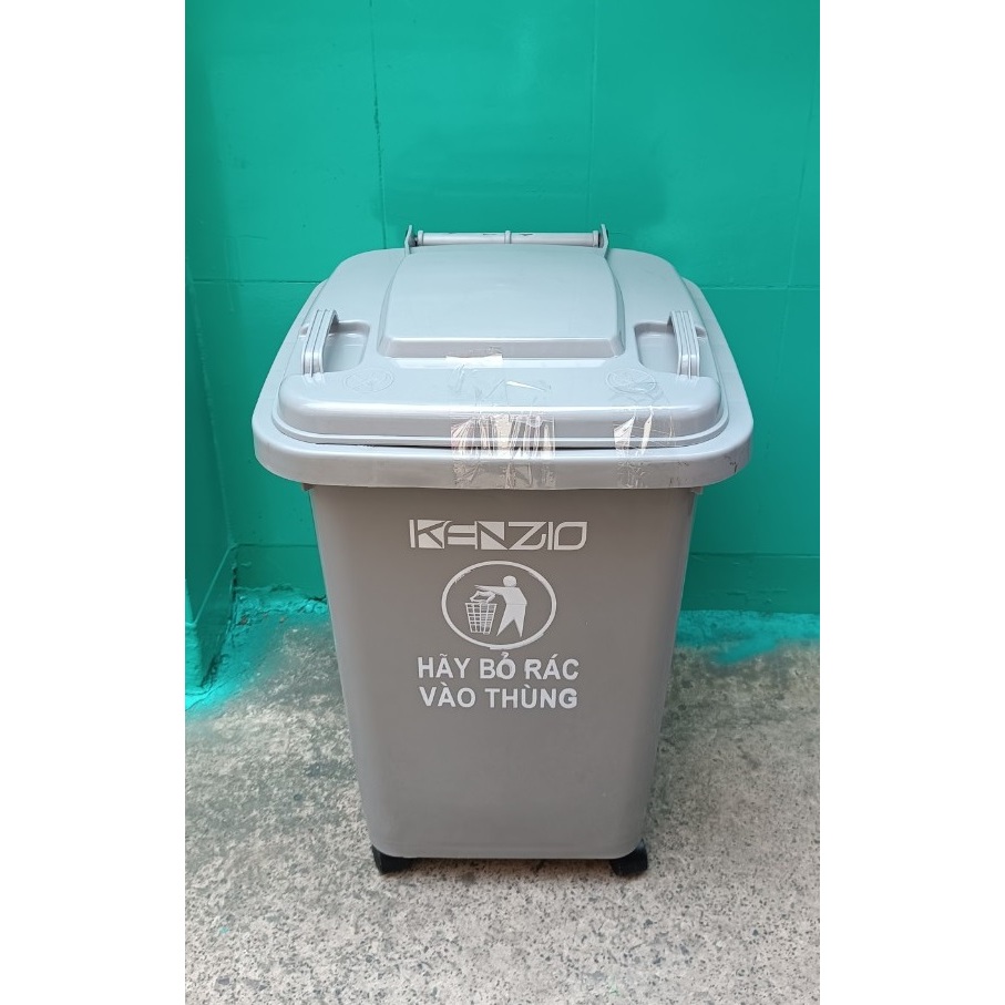 Thùng rác công cộng 60L - 4 bánh xe, màu xanh, vàng hoặc cam. Thùng rác ...