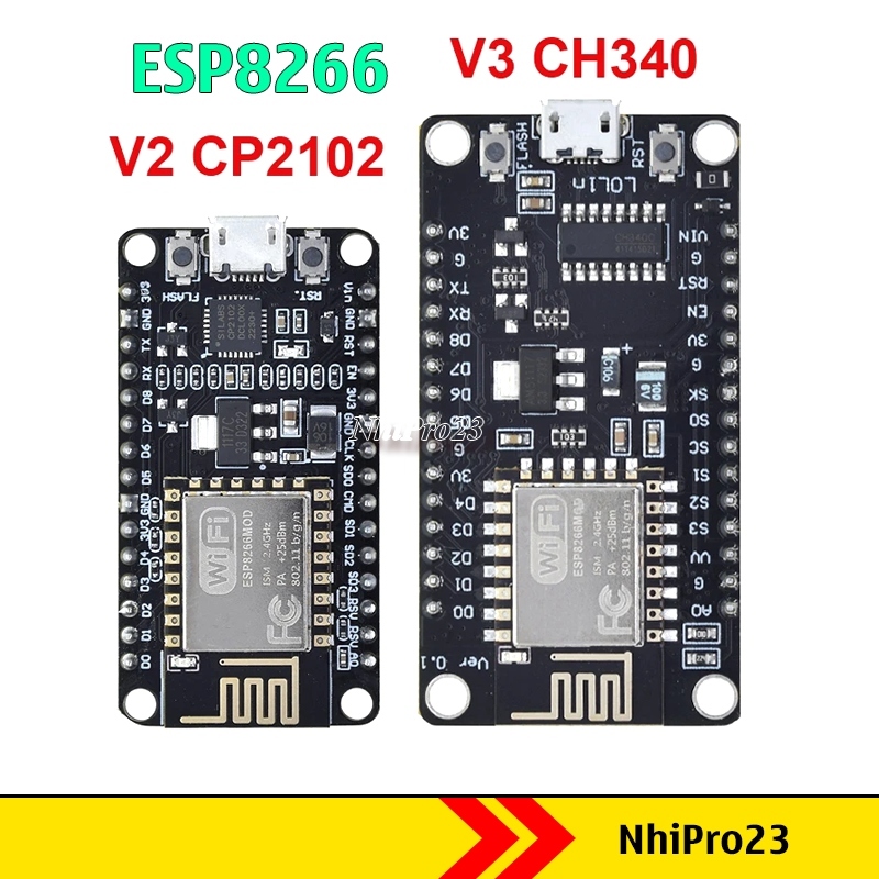 Mạch thu phát wifi ESP8266 NodeMcu Lua V3 CH340 / CP2102 WIFI Internet ...