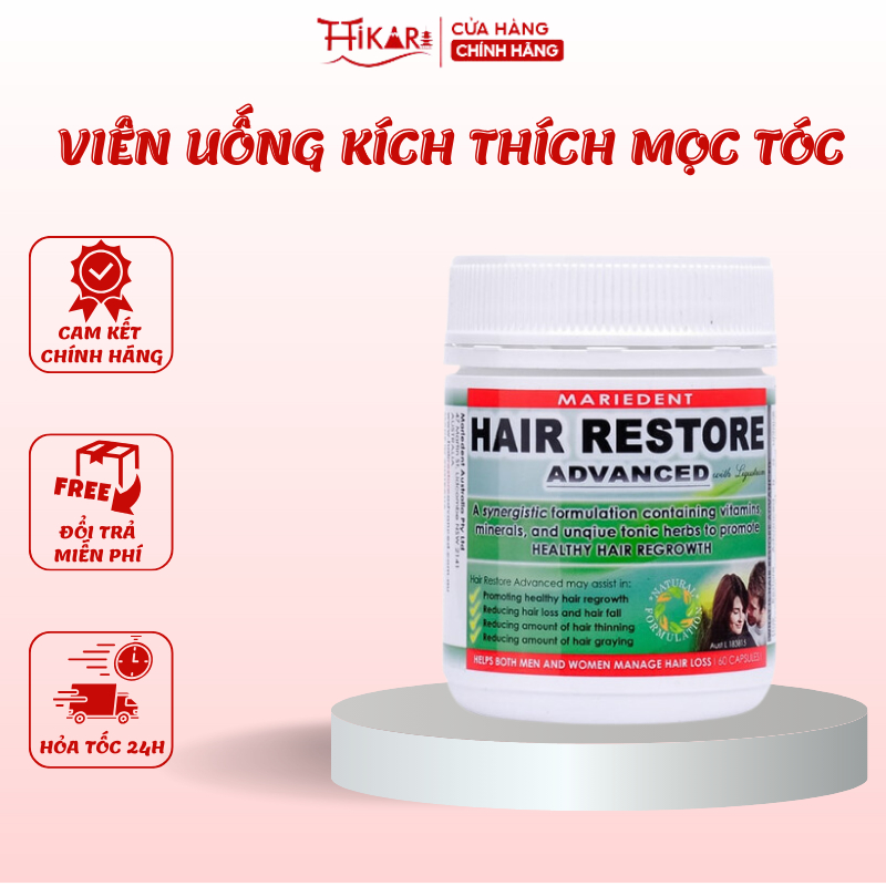 Viên Uống Mọc Tóc Hair Restore Advanced giảm gãy rụng 1 lọ x 60 viên ...