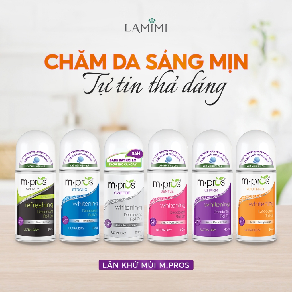 Lăn Khử Mùi Dưỡng Trắng Mịn M.pros 60ml Giảm Tiết Mồ Hôi Hiệu Quả Lưu Hương Suốt Cả Ngày lamimi ...