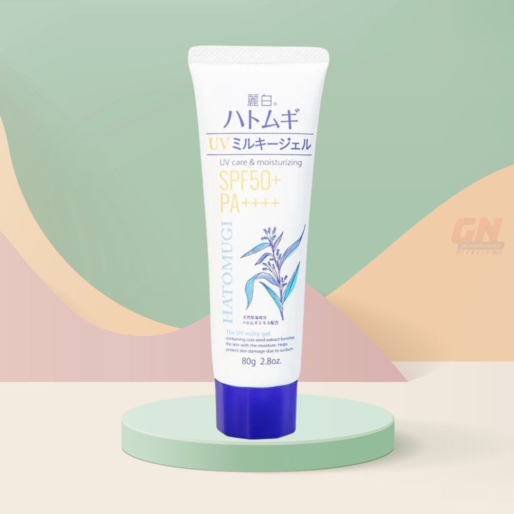 Kem chống nắng dạng gel dưỡng ẩm SPF50+ HATOMUGI 80g | Shopee Việt Nam