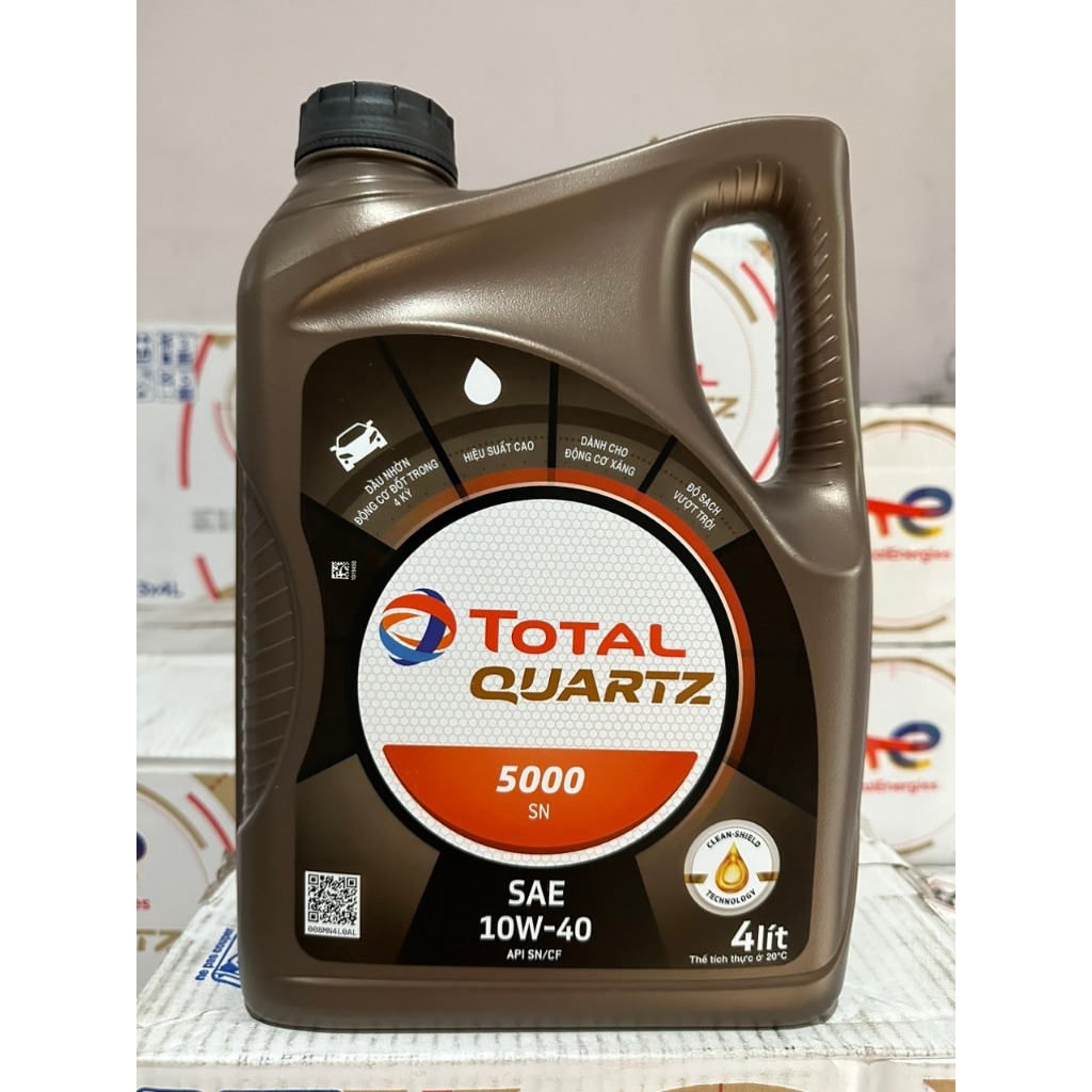 Dầu Nhớt [TOTAL] Quartz 5000 10W40 Dành Cho Động Cơ Xăng / Diesel, 4 ...
