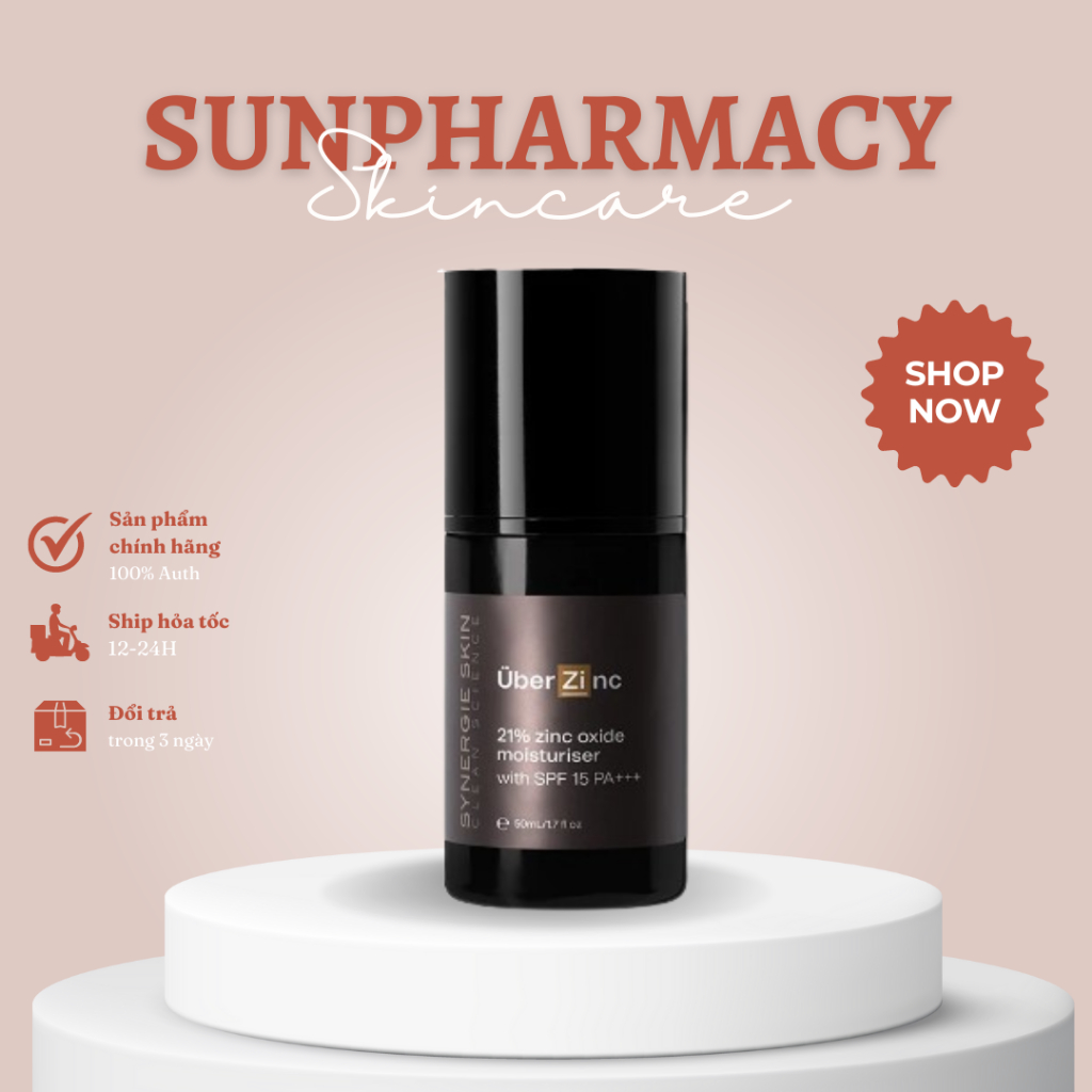[Hàng công ty] Synergie UberZinc 21% mineral zinc oxide - Kem dưỡng phục hồi và làm dịu da, hỗ ...