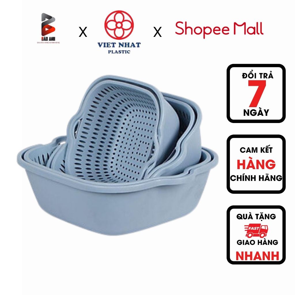 Bộ Thau Rổ Nhựa 2 cái Rửa Rau Hoa Củ Quả Cao Cấp- 3288/3289/3290 ...