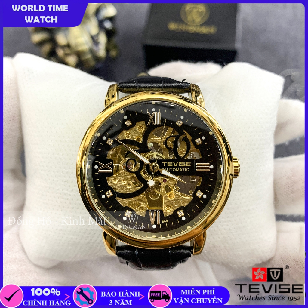 Đồng hồ nam Tevise T869 automatic dây da cao cấp,chính hãng full hộp và ...