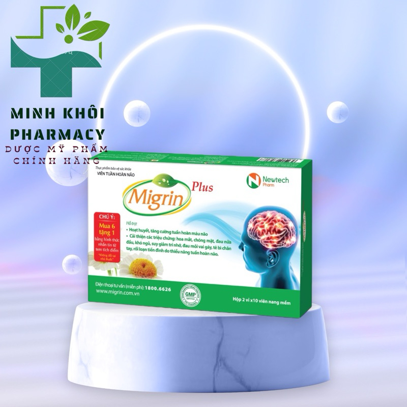 Giảm Đau Nửa Đầu, Hoạt Huyết Dưỡng Não Migrin Plus Hộp 20 Viên - Hộp 60 ...