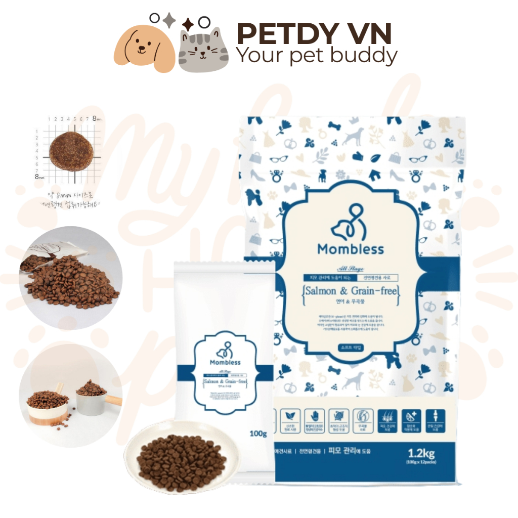 [1,2kg] Thức ăn hạt mềm MOMBLESS vị cá hồi hỗ trợ dưỡng lông cho chó ...