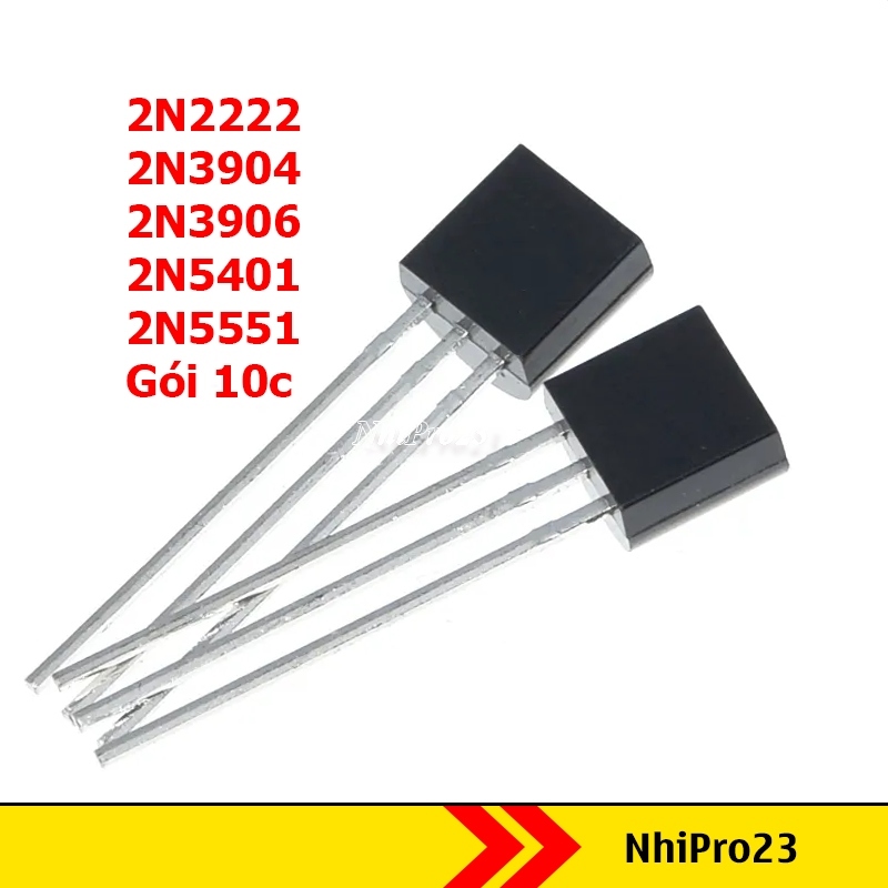 Gói 10 - Transistor 2N2222 2N3904 2N3906 2N5401 2N5551 TO92 | Shopee ...