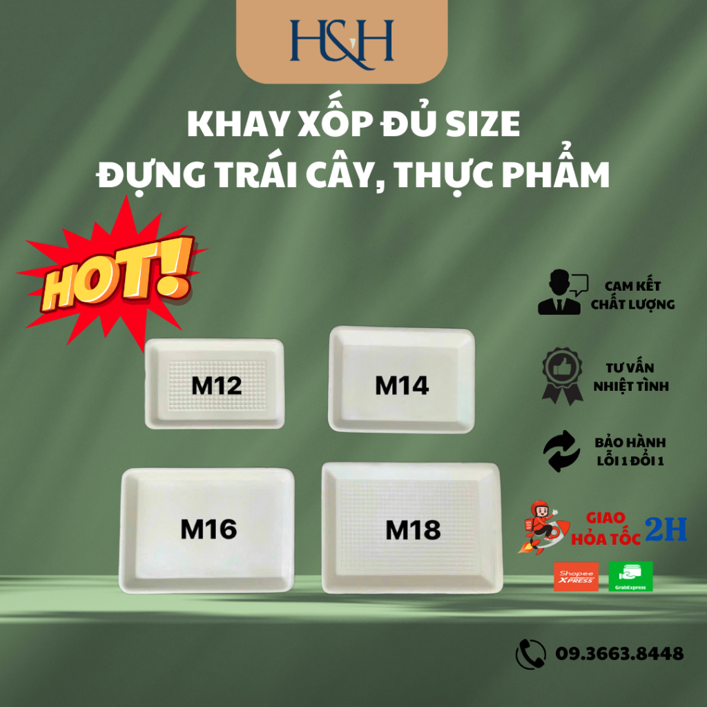 (Sỉ - Lẻ) 50 Khay Xốp M12, M14, M16, M18 Đựng Hoa Quả ,Hải Sản, Thực Phẩm - Tổng Kho Hải Hạnh ...