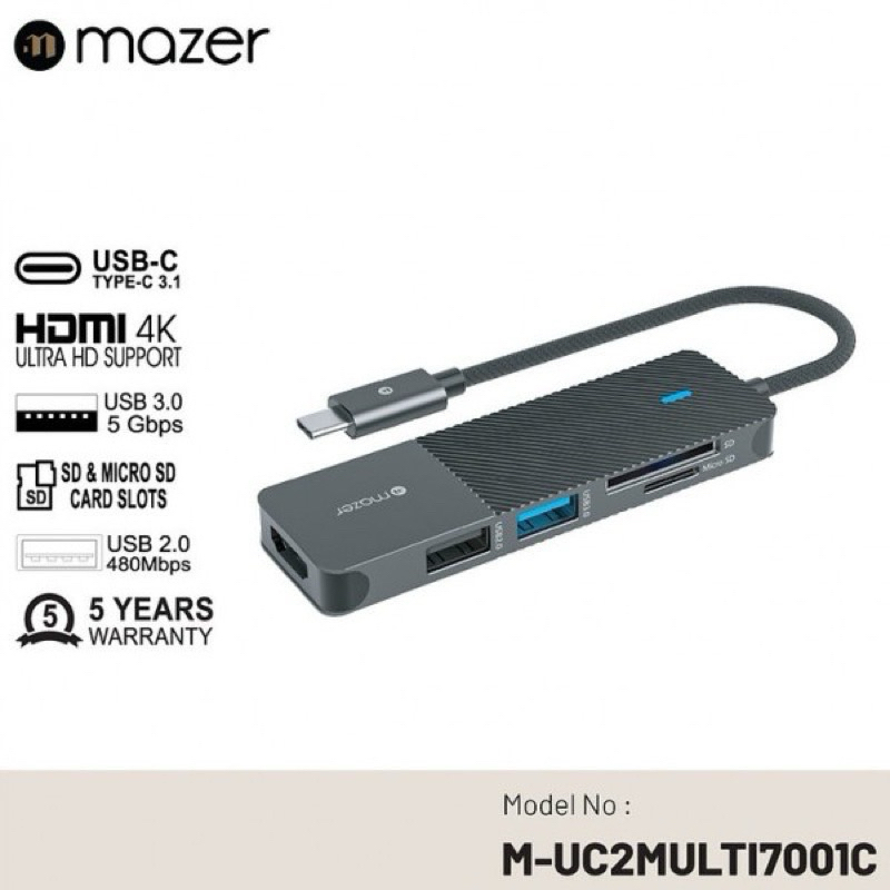 Cổng Chuyển Đổi Mazer Infinite.Multimedia Pro Hub 5-in-1 Chính Hãng Bảo ...